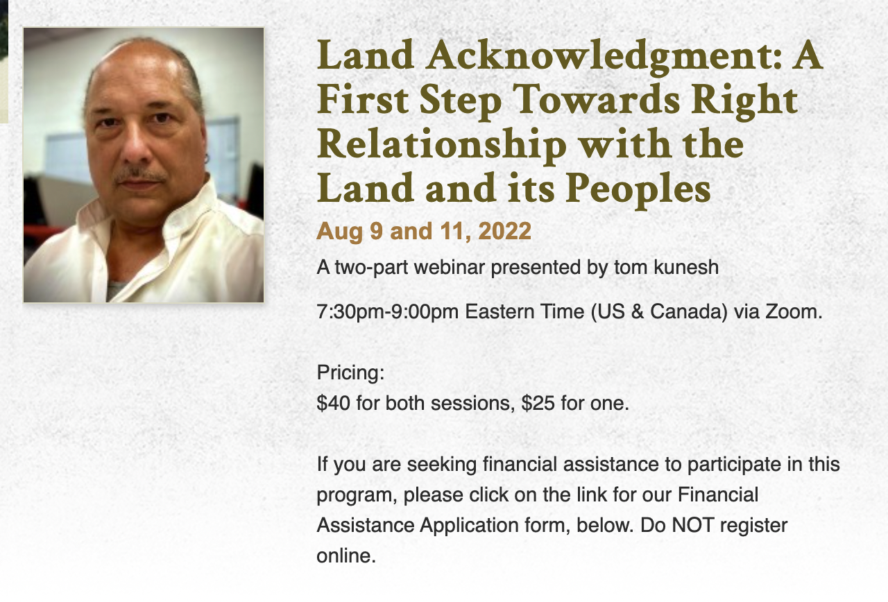Land Acknowledgement Program via Pendle Hill, August 9 and 11 | Durham ...